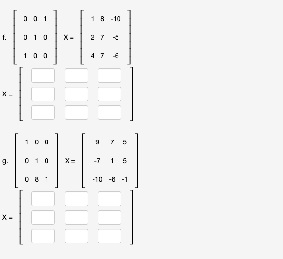 Solved (1 point) For each section, find the matrix X solving | Chegg.com