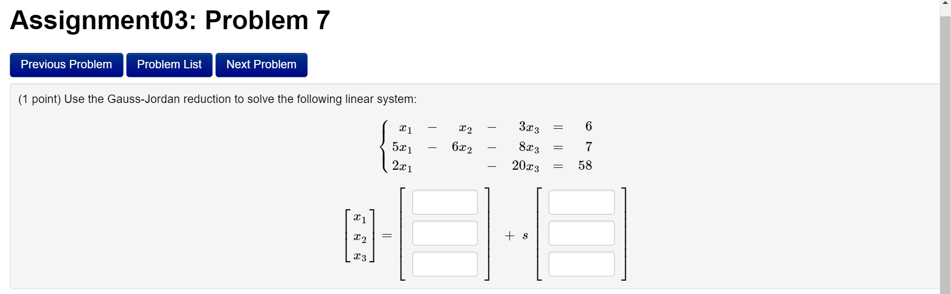 Solved Assignment03: Problem 7 Previous Problem Problem List | Chegg.com