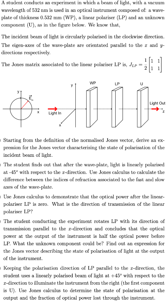Solved A student conducts an experiment in which a beam of | Chegg.com