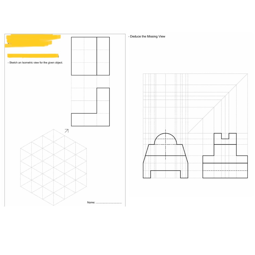 Solved first object draw the isometric and the second deduce | Chegg.com