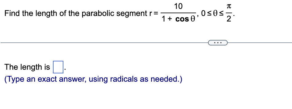 Solved Find the length of the parabolic segment | Chegg.com