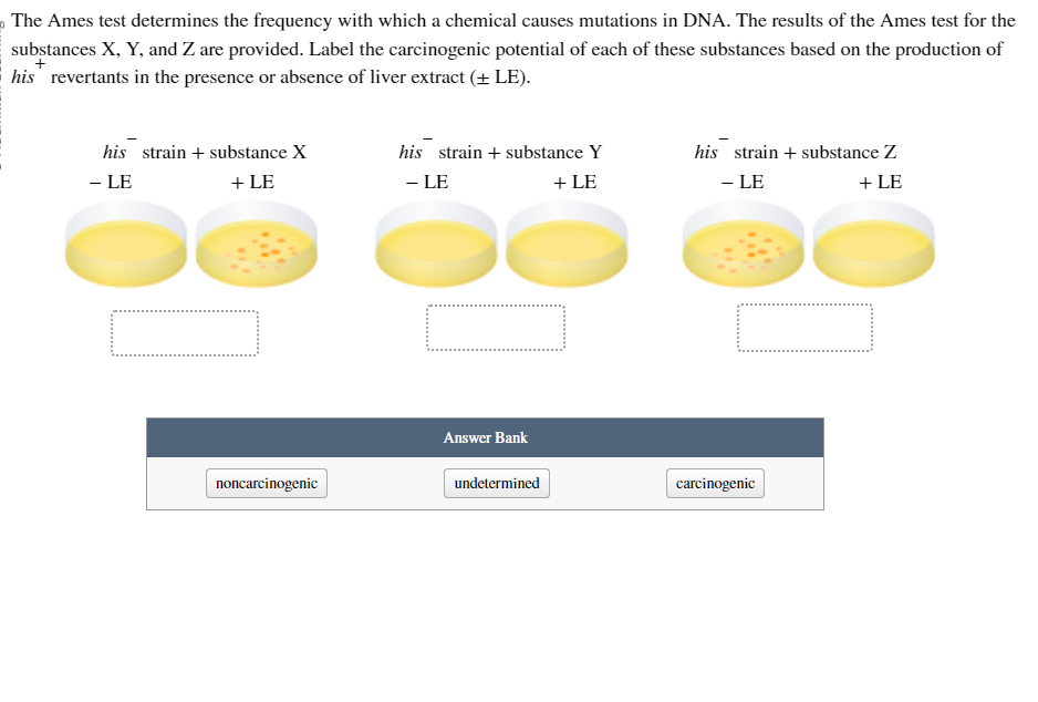 Solved The Ames test determines the frequency with which a | Chegg.com