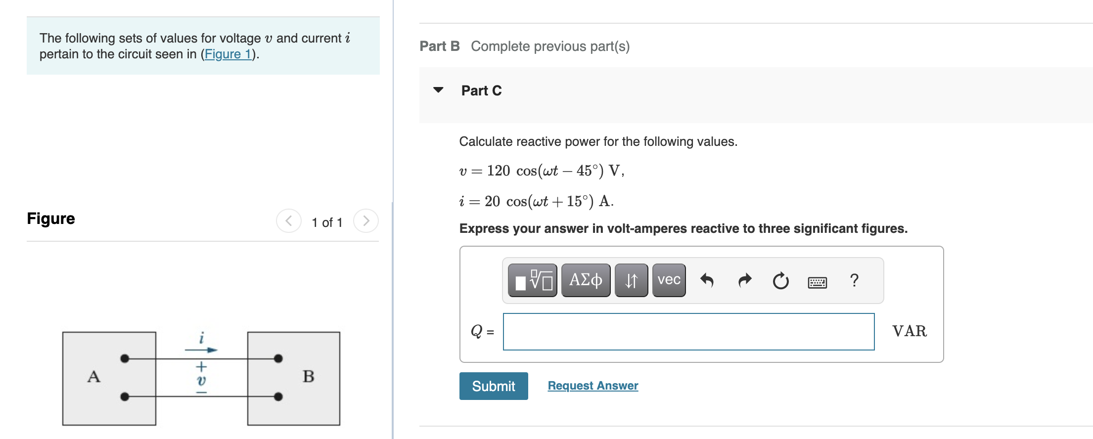Solved The following sets of values for voltage v and | Chegg.com