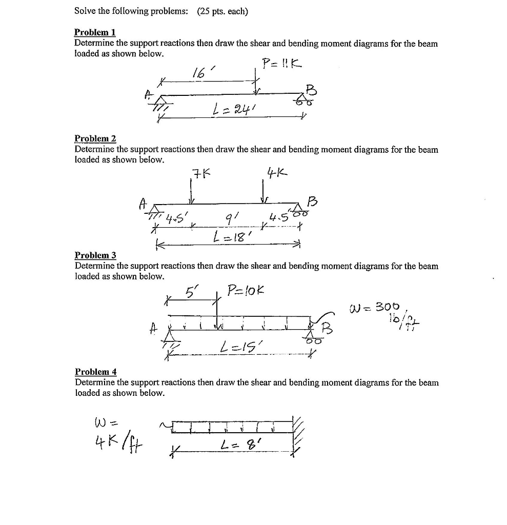 Solved Solve The Following Problems 25 Pts Each Problem