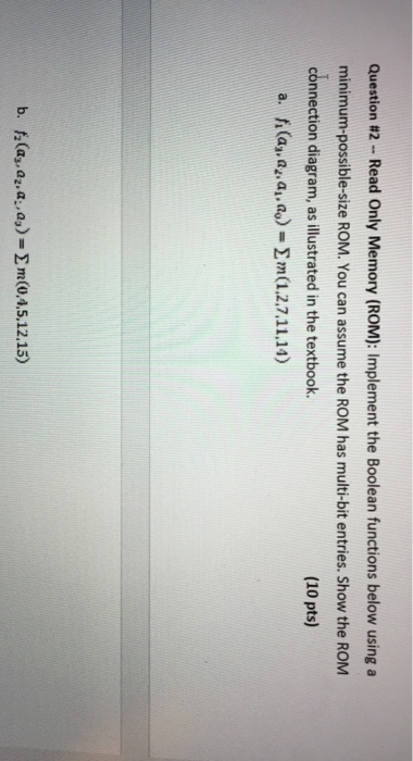 Solved Question #2-Read Only Memory (ROM): Implement the | Chegg.com