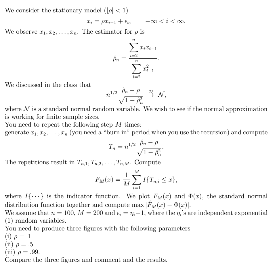 Solved Please help me solve this Time Series problem, any | Chegg.com