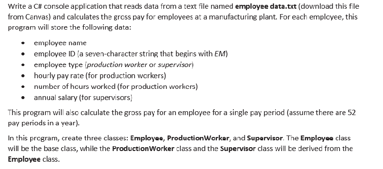 Solved Write a C\# console application that reads data from | Chegg.com