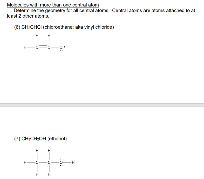 Solved Determine geometry for the following molecules (and | Chegg.com