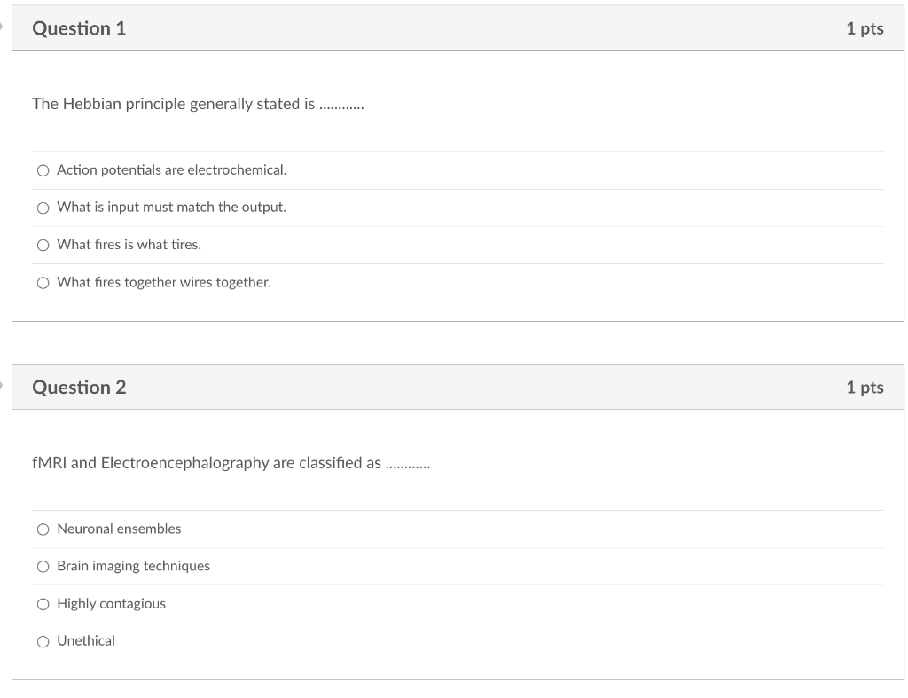 Solved The Hebbian principle generally stated is Action | Chegg.com