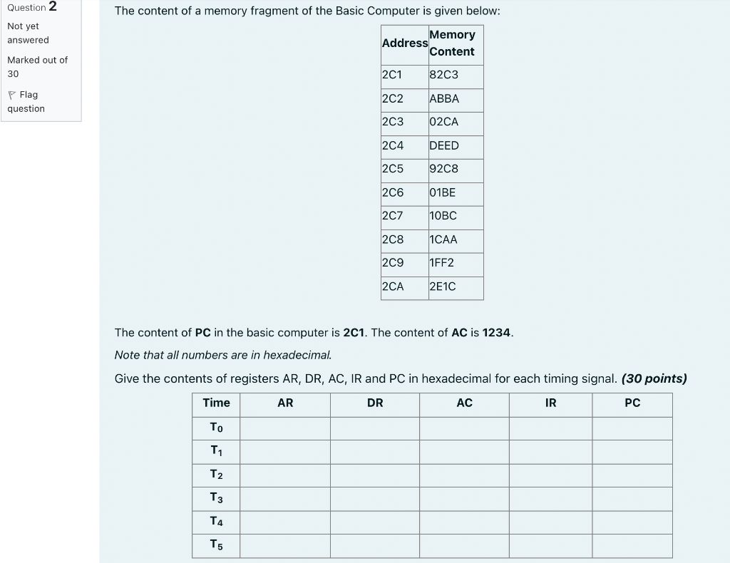 Solved Information Basic Computer Instruction List | Chegg.com