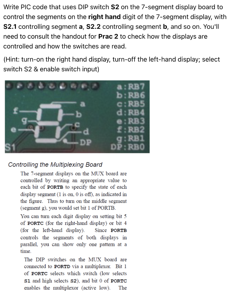 Solved Q1) The following PIC code displays a countdown with | Chegg.com