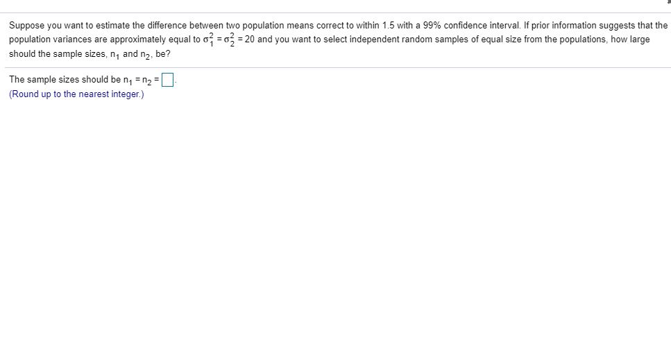 Solved Suppose you want to estimate the difference between | Chegg.com