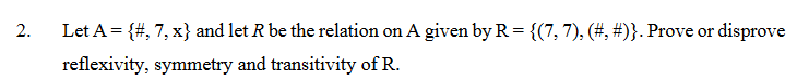 Solved 2. Let \\( \\mathrm{A}=\\{\\#, 7, \\mathrm{x}\\} \\) | Chegg.com
