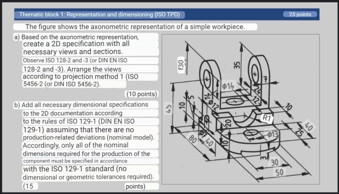 Solved a) Based on the axonometric representation, create a | Chegg.com