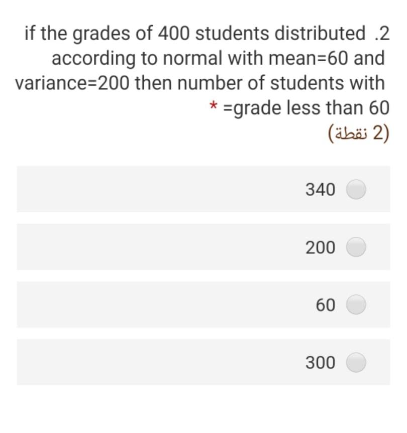 Solved if the grades of 400 students distributed .2 | Chegg.com