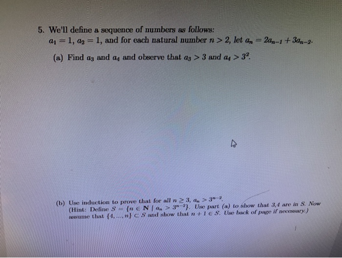 Solved 5. We'll define a sequence of numbers as follows: a1 | Chegg.com