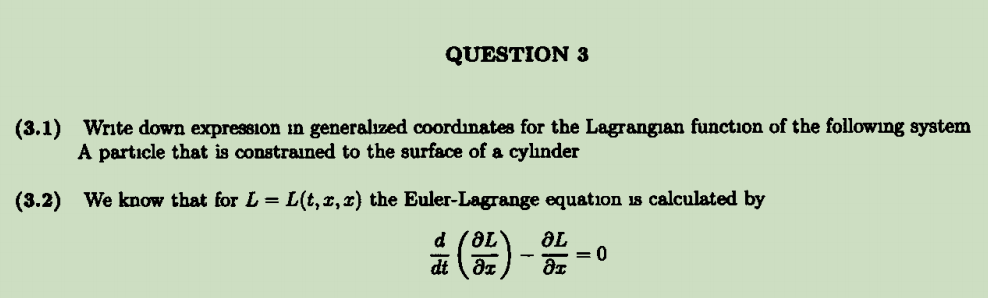 Solved QUESTION 3 (3.1) Write down expression in generalized | Chegg.com