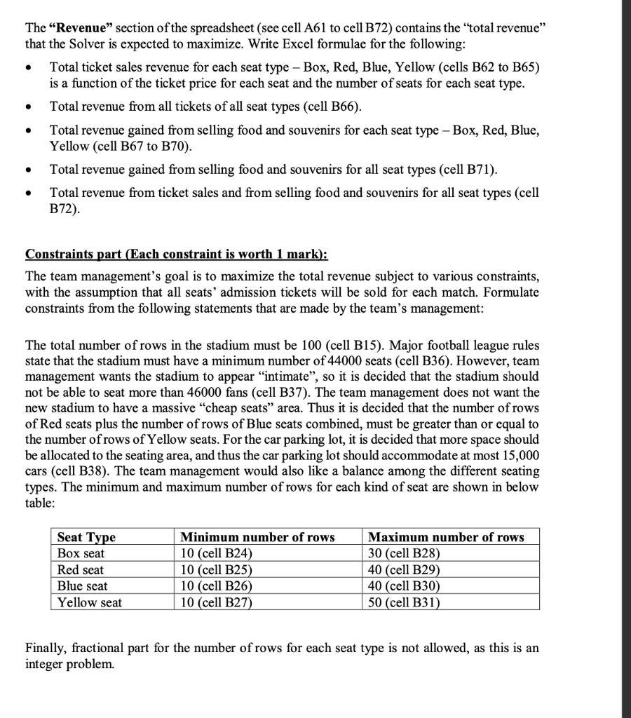 Solved Part 3 (50 marks) - Write the Excel formula for each | Chegg.com