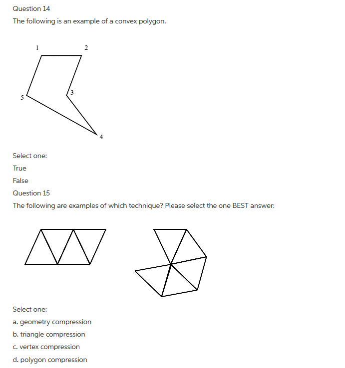 Solved Question 1 Question 2 True/False: 3d Computer | Chegg.com