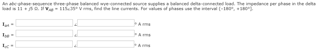 Solved An abc-phase-sequence three-phase balanced | Chegg.com
