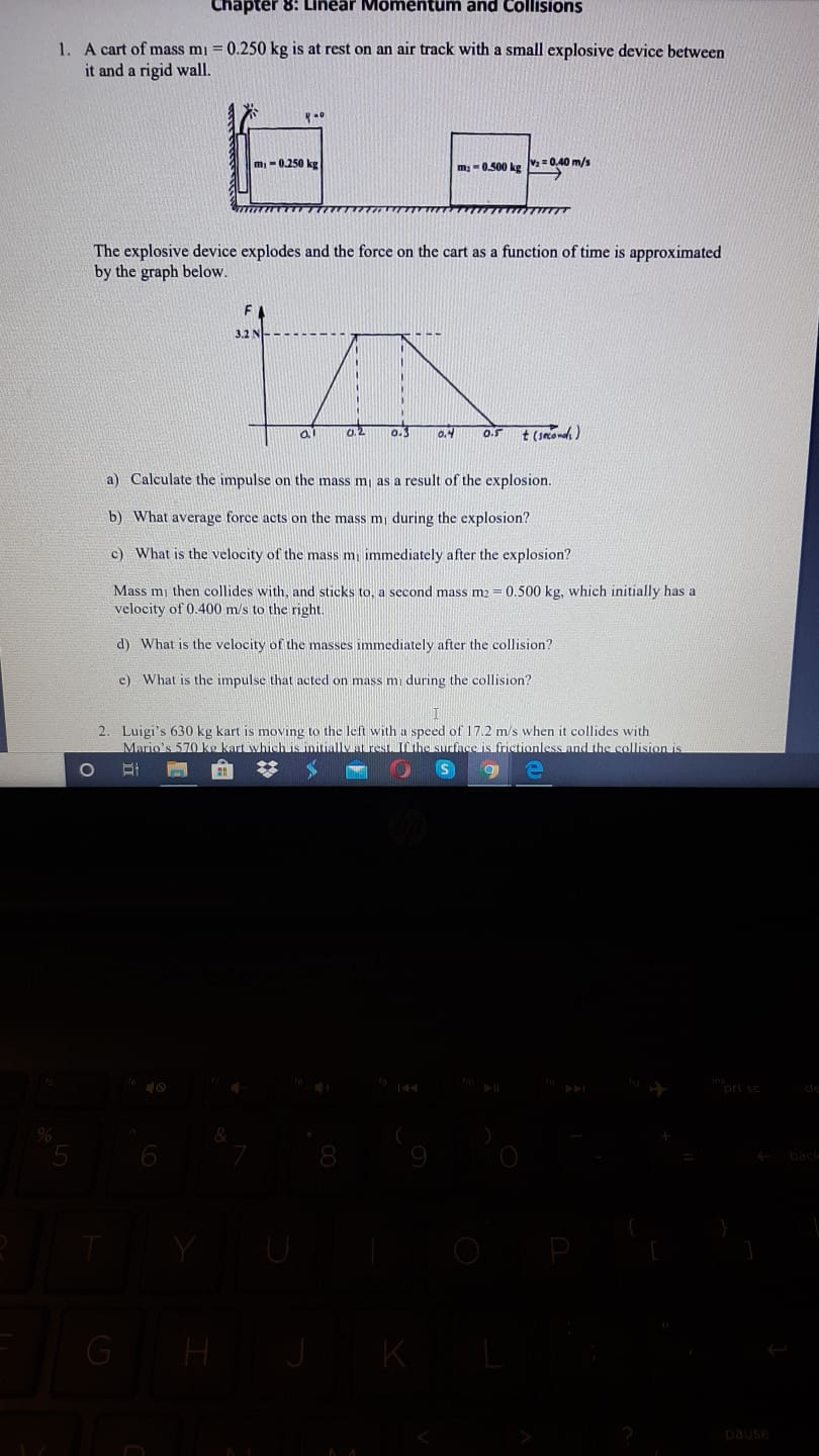 Solved Chapter 8: Linear Momentum and Collisions 1. A cart | Chegg.com