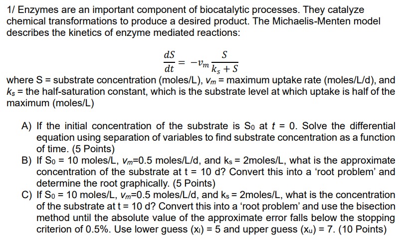 Solved ks= ﻿the half-saturation constant, which is the | Chegg.com