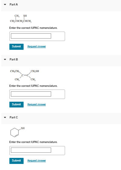 Solved Part AEnter the correct IUPAC nomenclature.Part | Chegg.com
