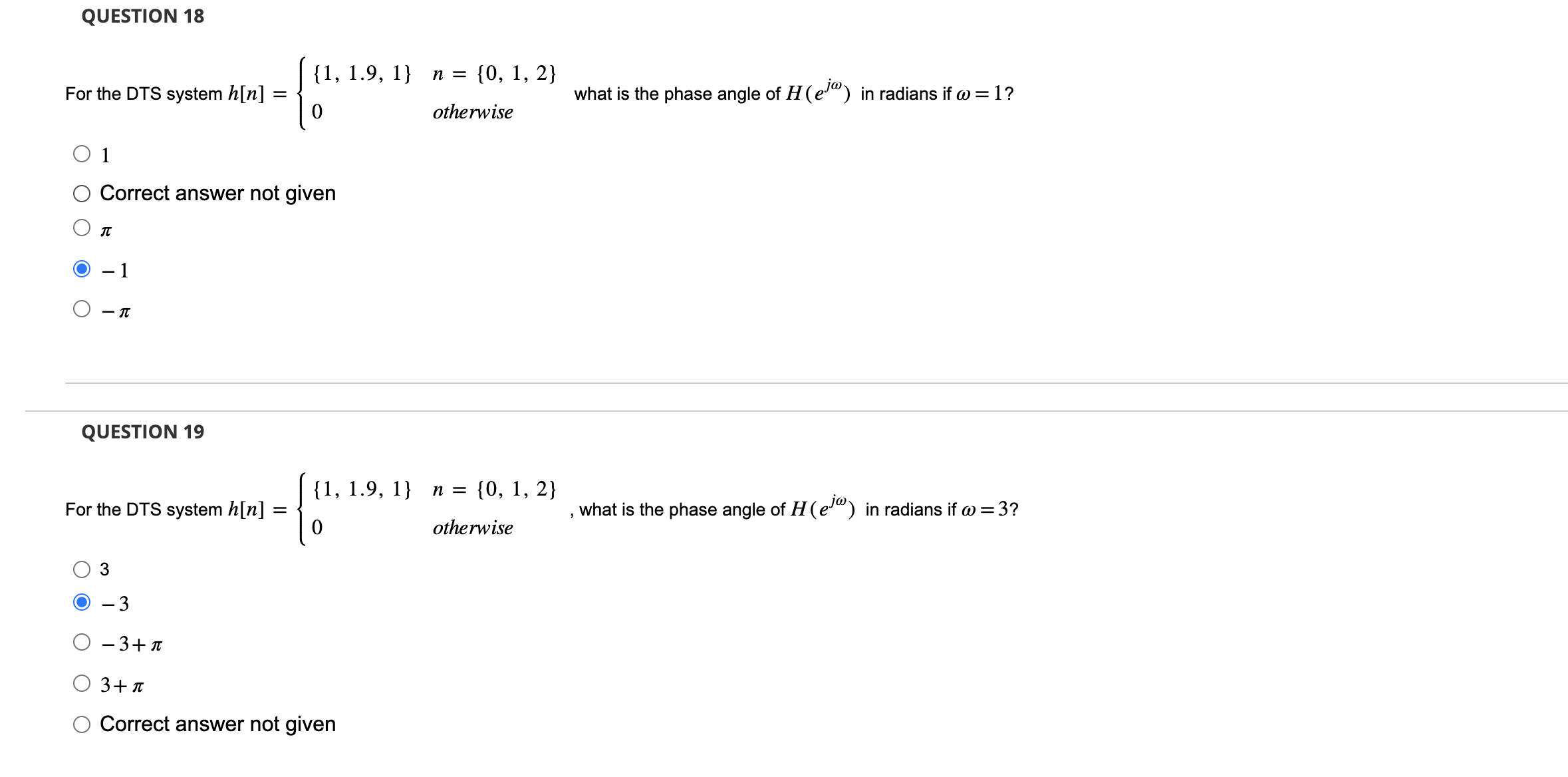 Solved For the DTS system h[n]={{1,1.9,1}0n={0,1,2} | Chegg.com