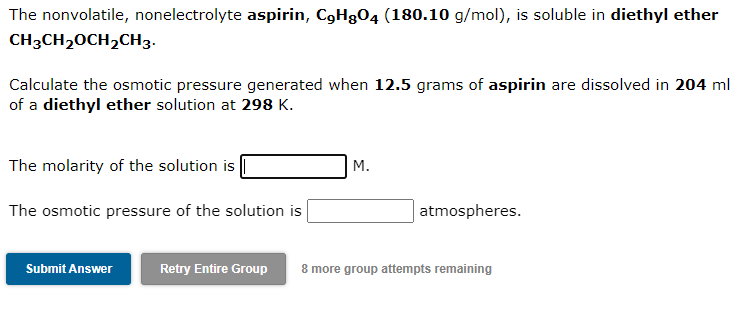 Solved The nonvolatile, nonelectrolyte TNT | Chegg.com
