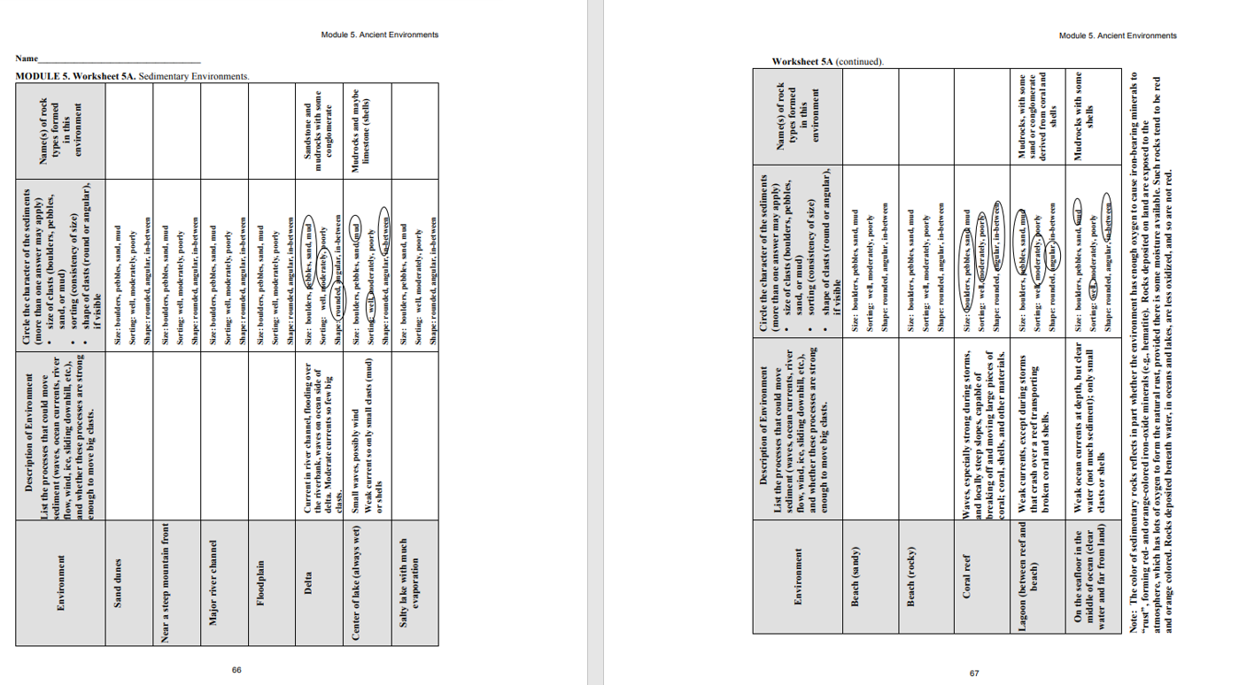 Solved Environment Description of Environment List the | Chegg.com