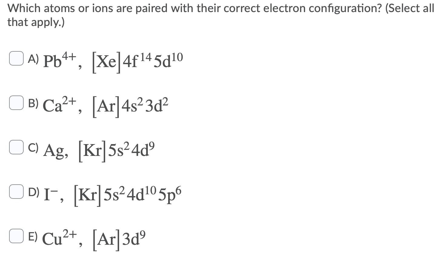Solved Which element has the following ground-state electron | Chegg.com