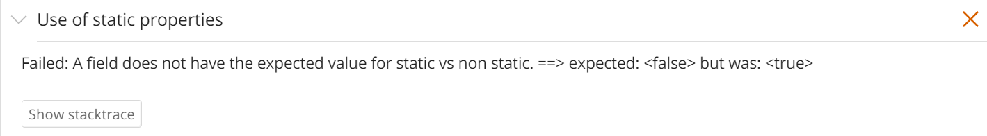 Solved Not yet TESTCASES 5/8 passed Use of static methods Х | Chegg.com