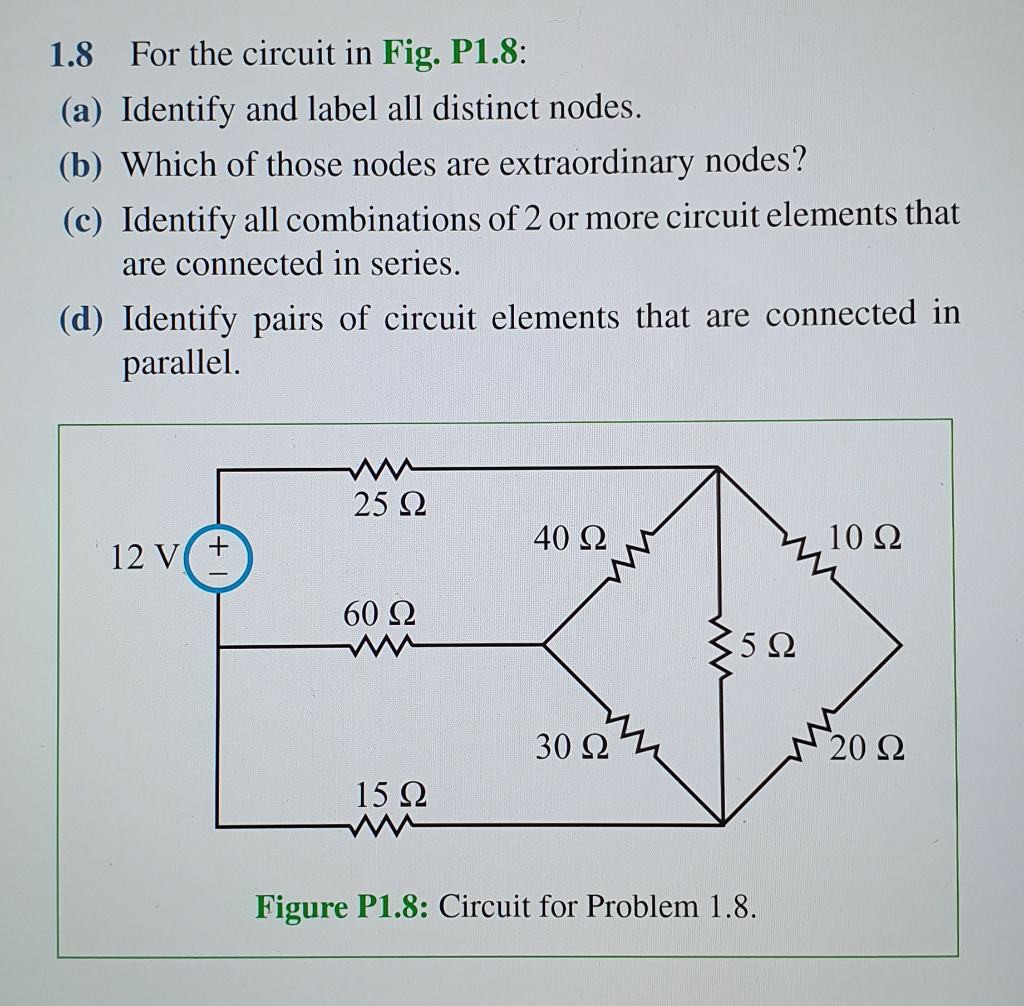 Solved 1.8 For the circuit in Fig. P1.8: (a) Identify and | Chegg.com