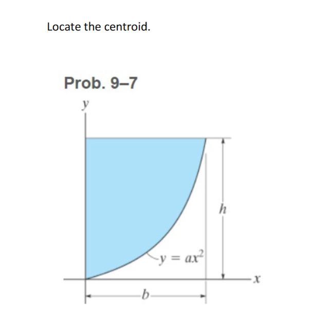 Solved Locate the centroid. Prob. 9–7 у y = ax | Chegg.com