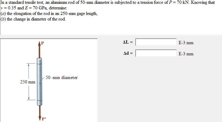 [Solved]: In a standard tensile test, an aluminum rod of