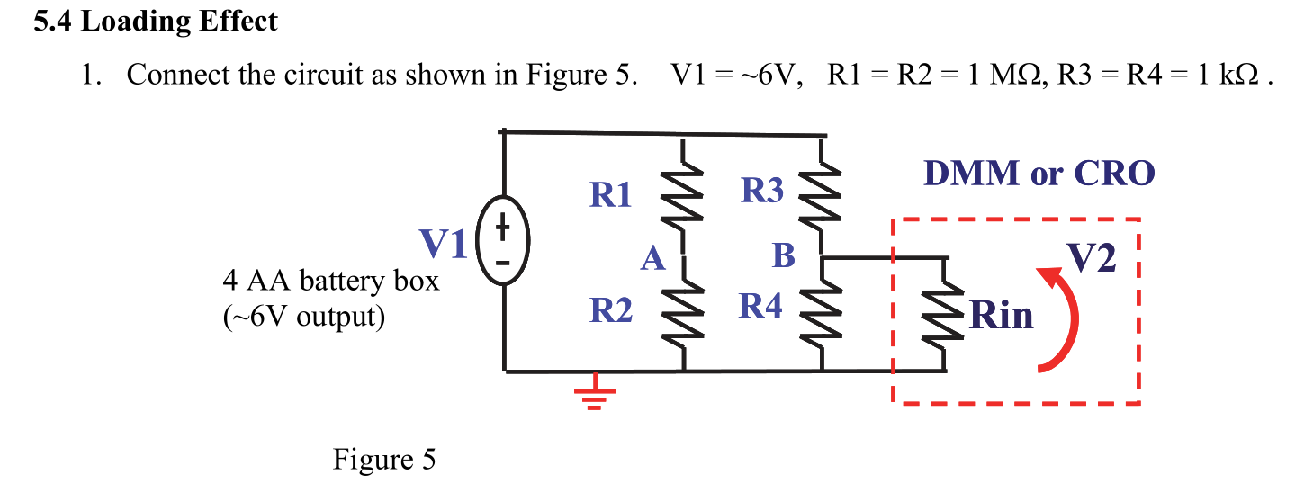 Solved 1. Connect the circuit as shown in Figure 5. V1=∼6 | Chegg.com