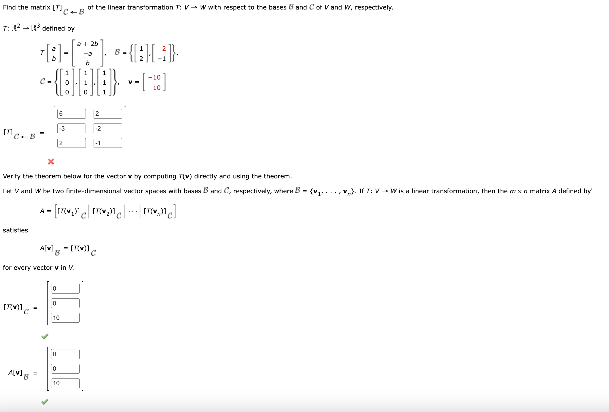 Solved Find the matrix [T]C←B of the linear transformation | Chegg.com