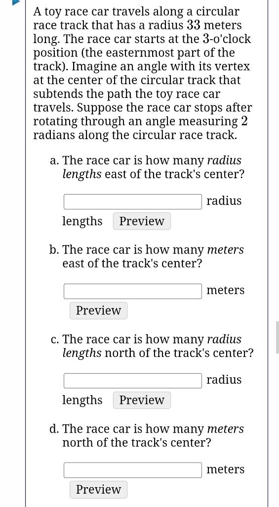 Solved A toy race car travels along a circular race track | Chegg.com