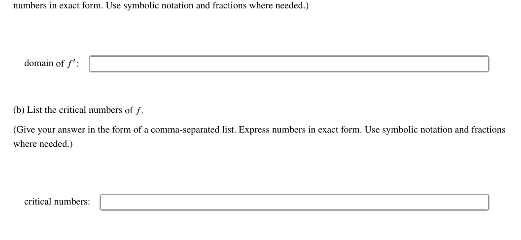 Solved numbers in exact form. Use symbolic notation and | Chegg.com
