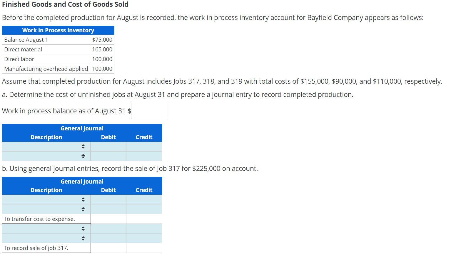 Solved Finished Goods and Cost of Goods Sold Before the | Chegg.com