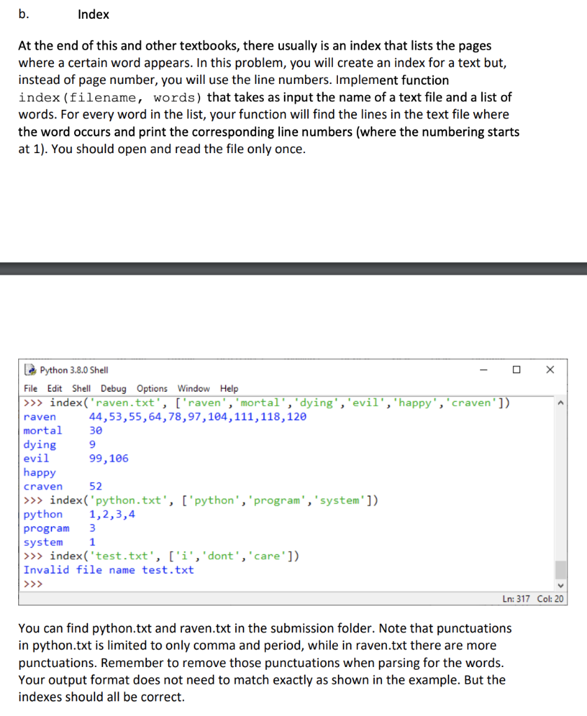 b. Index At the end of this and other textbooks, | Chegg.com