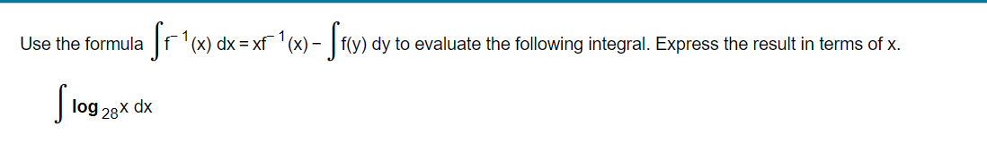 Solved Use the formula to evaluate the following integral. | Chegg.com