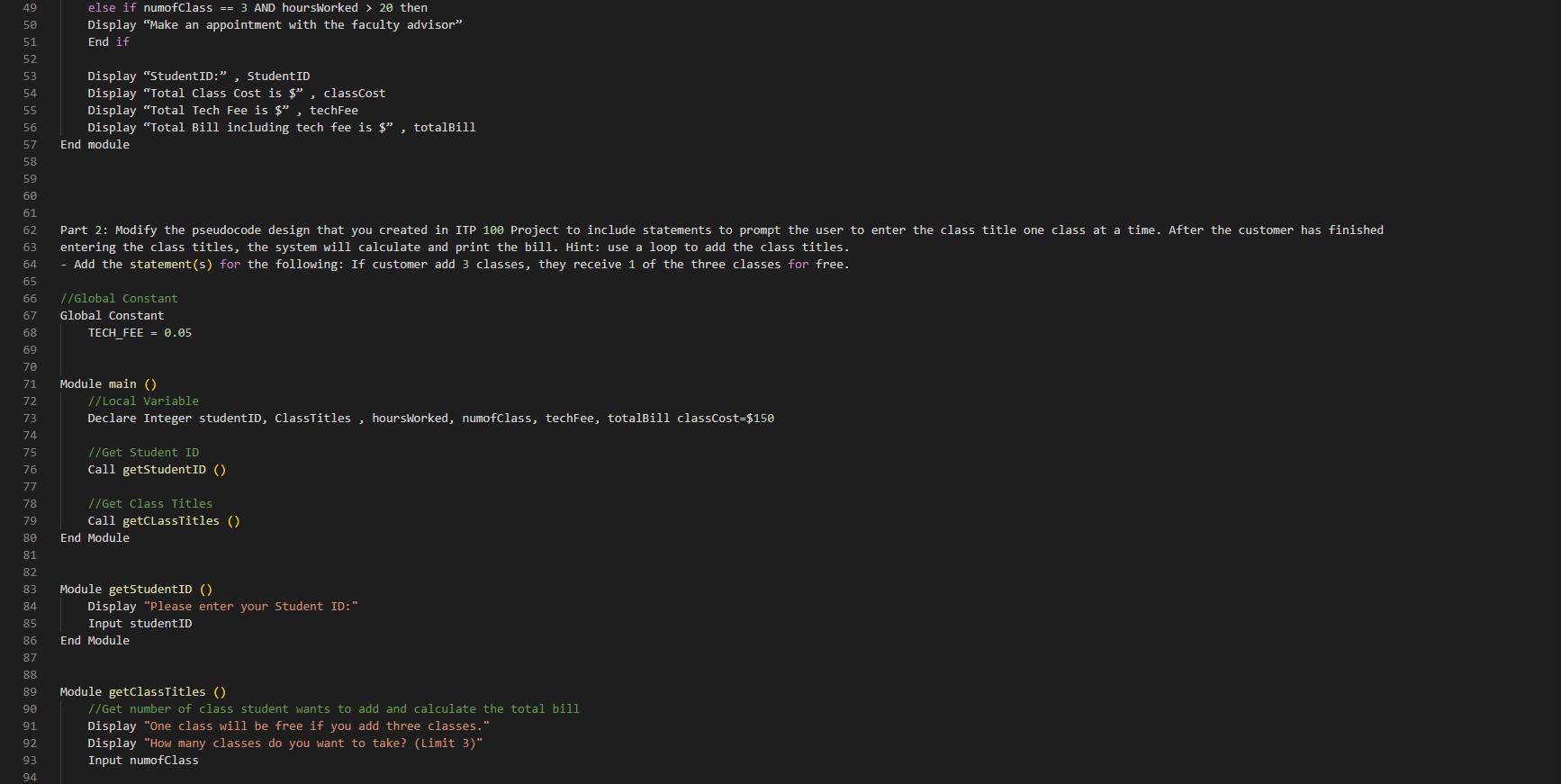 Solved I require help with project part #3. There are 3 | Chegg.com
