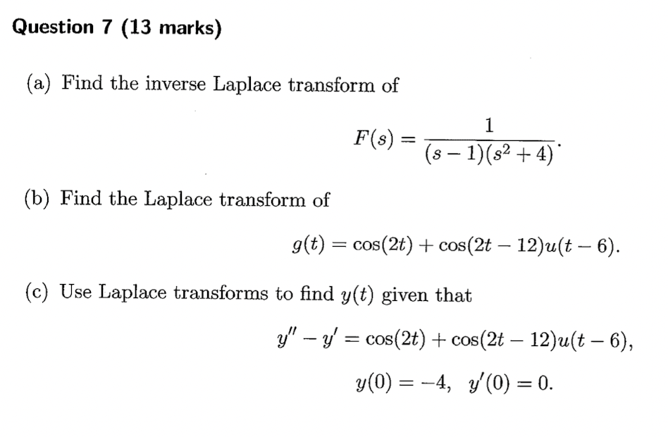 Solved (a) Find the inverse Laplace transform of | Chegg.com