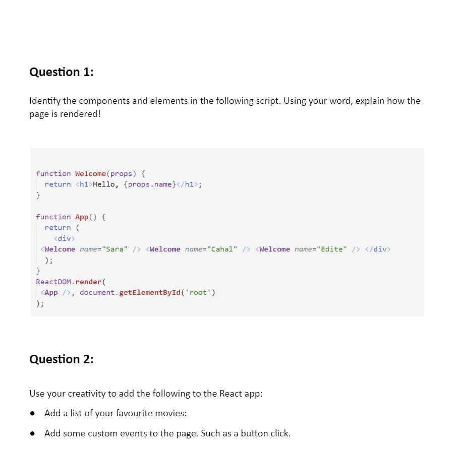 Solved Identify the components and elements in the following | Chegg.com