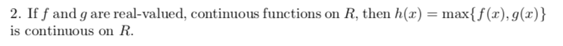 Solved 2. If f and g are real-valued, continuous functions | Chegg.com