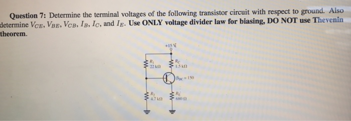 Solved Question 7: Determine the terminal voltages of the | Chegg.com