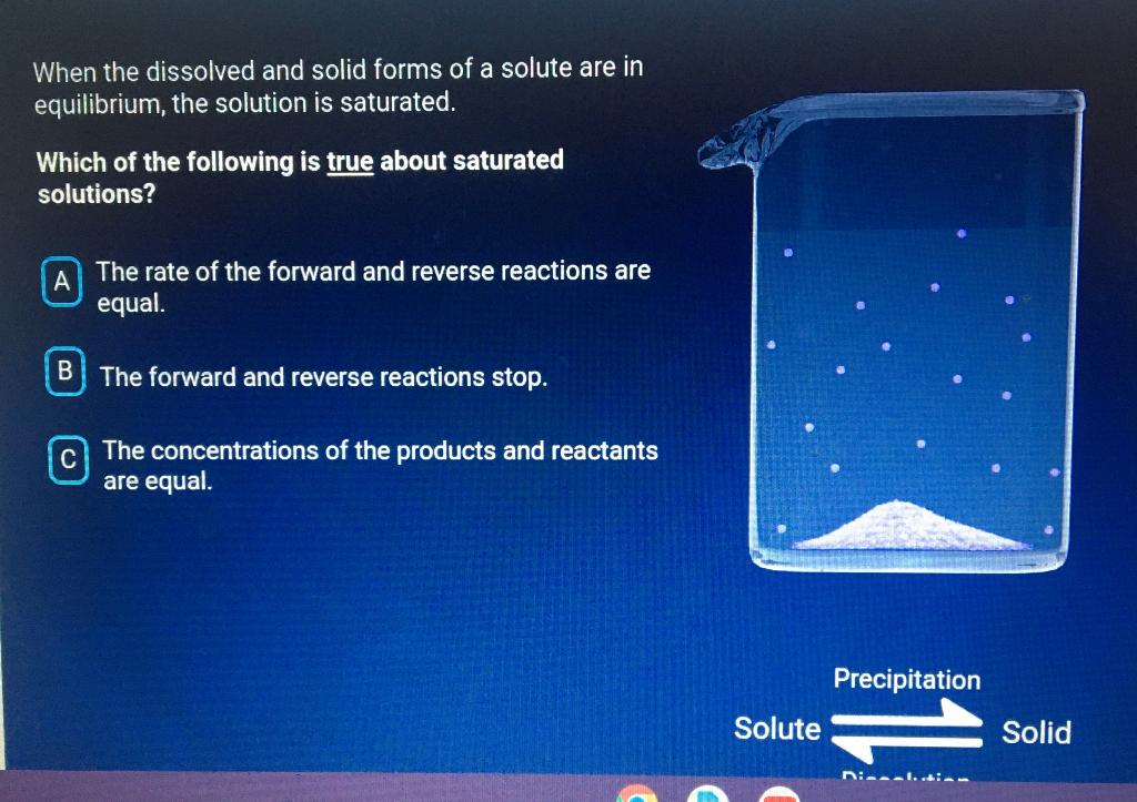 Solved When the dissolved and solid forms of a solute are in | Chegg.com