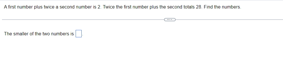 Solved A first number plus twice a second number is 2. Twice | Chegg.com