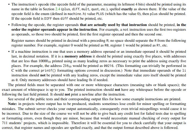 The instruction's opcode (the opcode field of the | Chegg.com